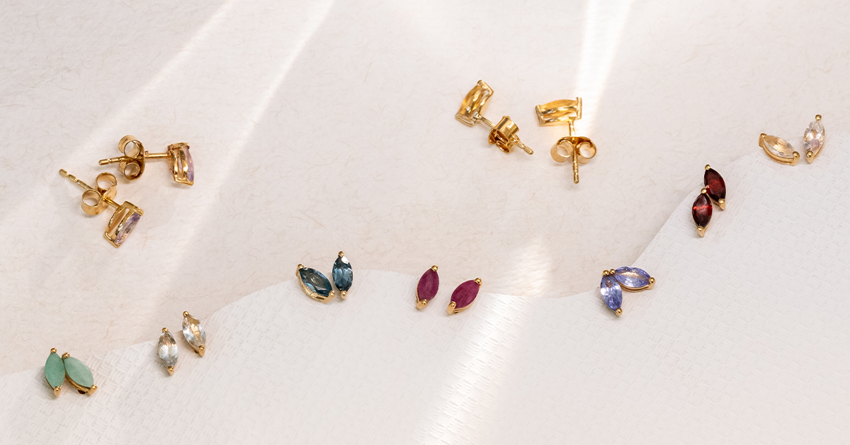 Šperky s barevnými drahokamy ve tvaru marquise | Eppi.cz